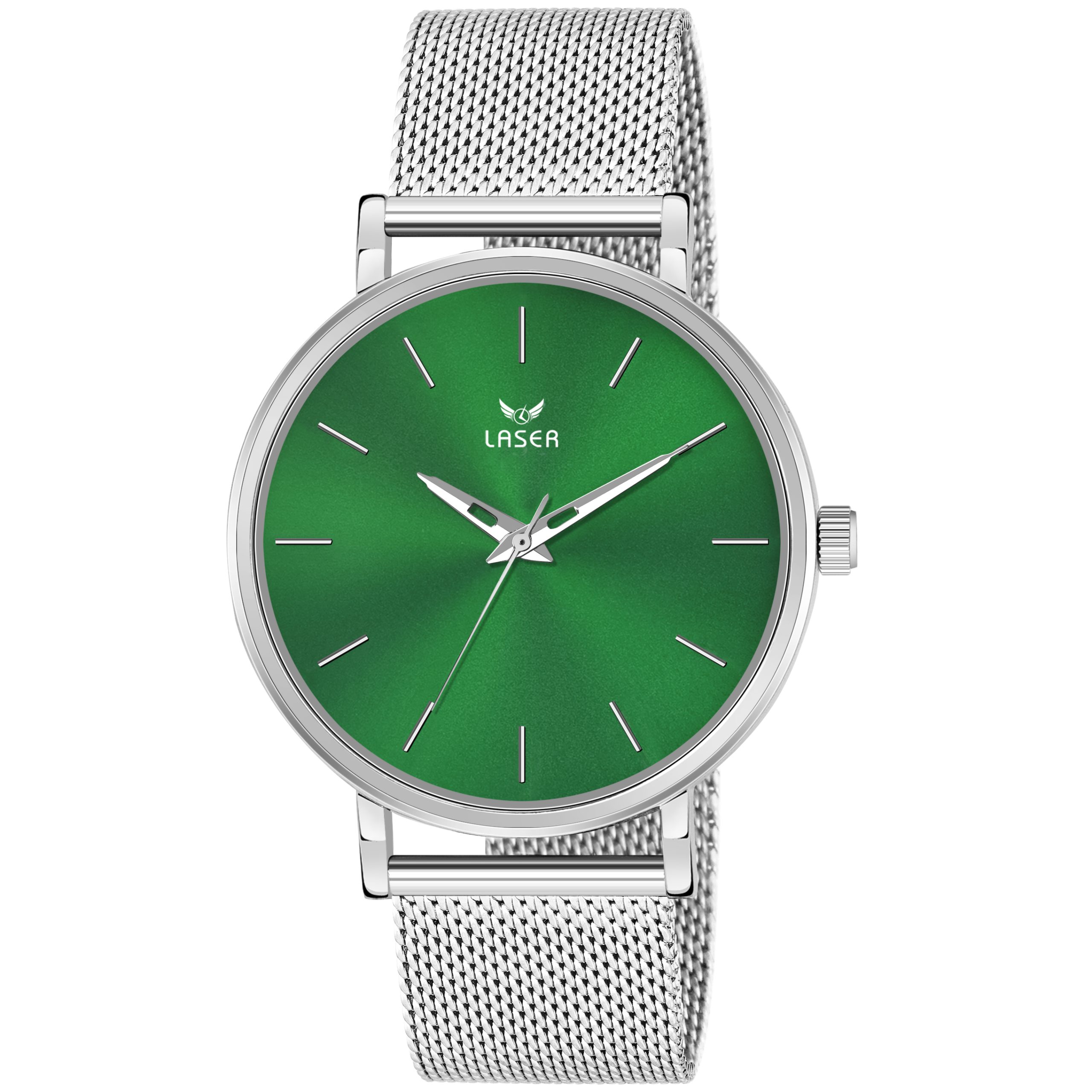 LASER STAINLESS STEEL GREEN DIAL MENS WATCH - Laser Watches