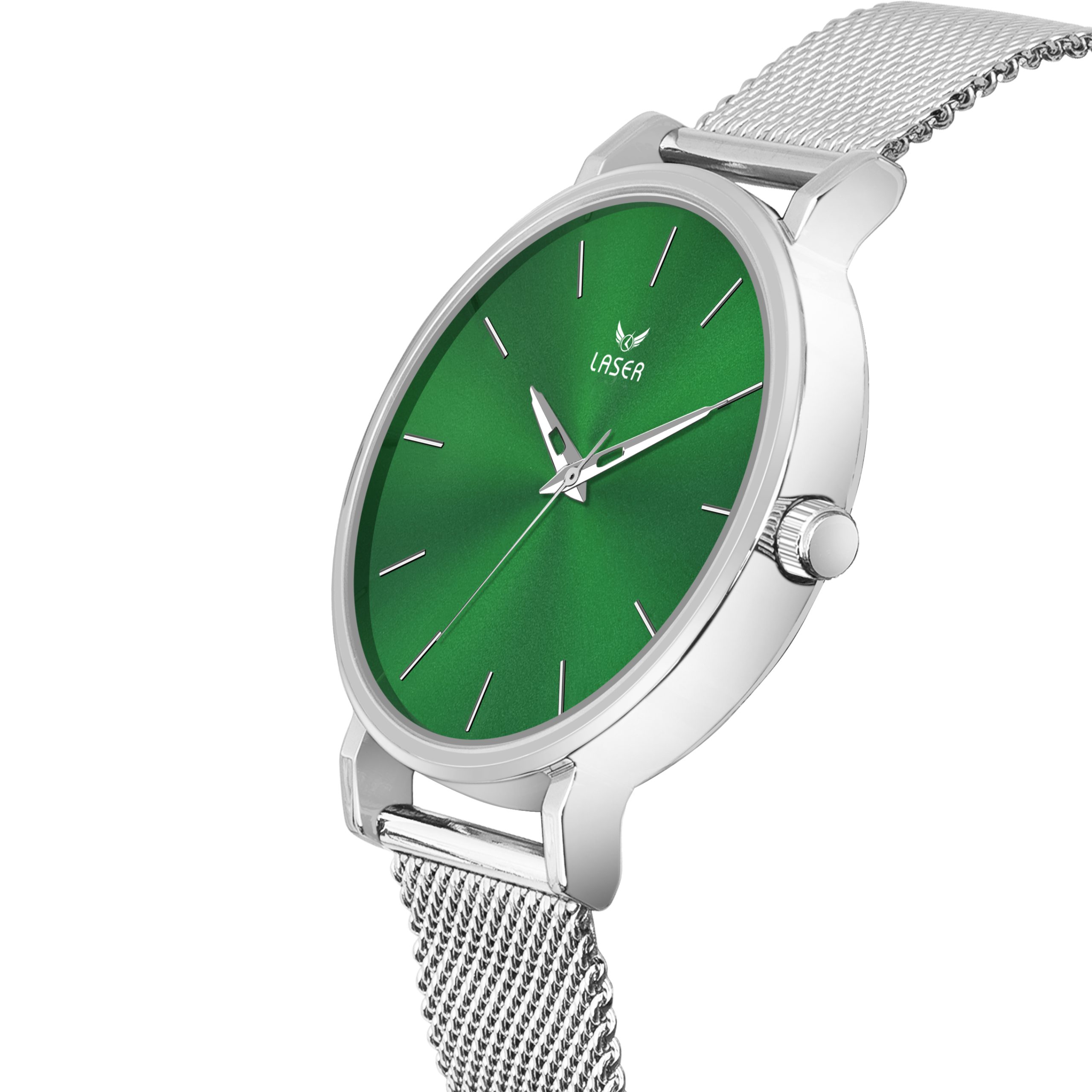 LASER STAINLESS STEEL GREEN DIAL MENS WATCH - Laser Watches