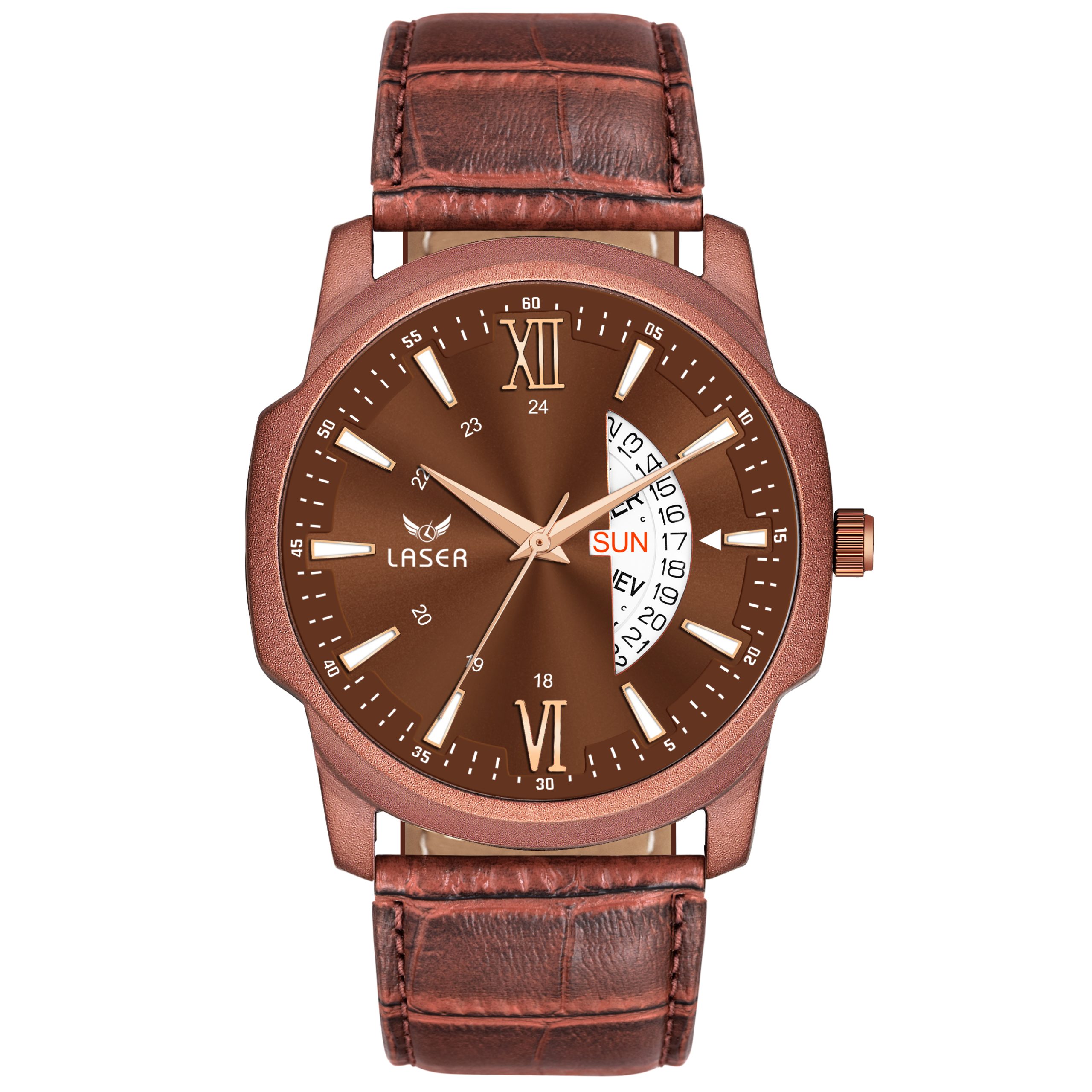 LASER FULL Brown DAY-DATE MENS WATCH - Laser Watches