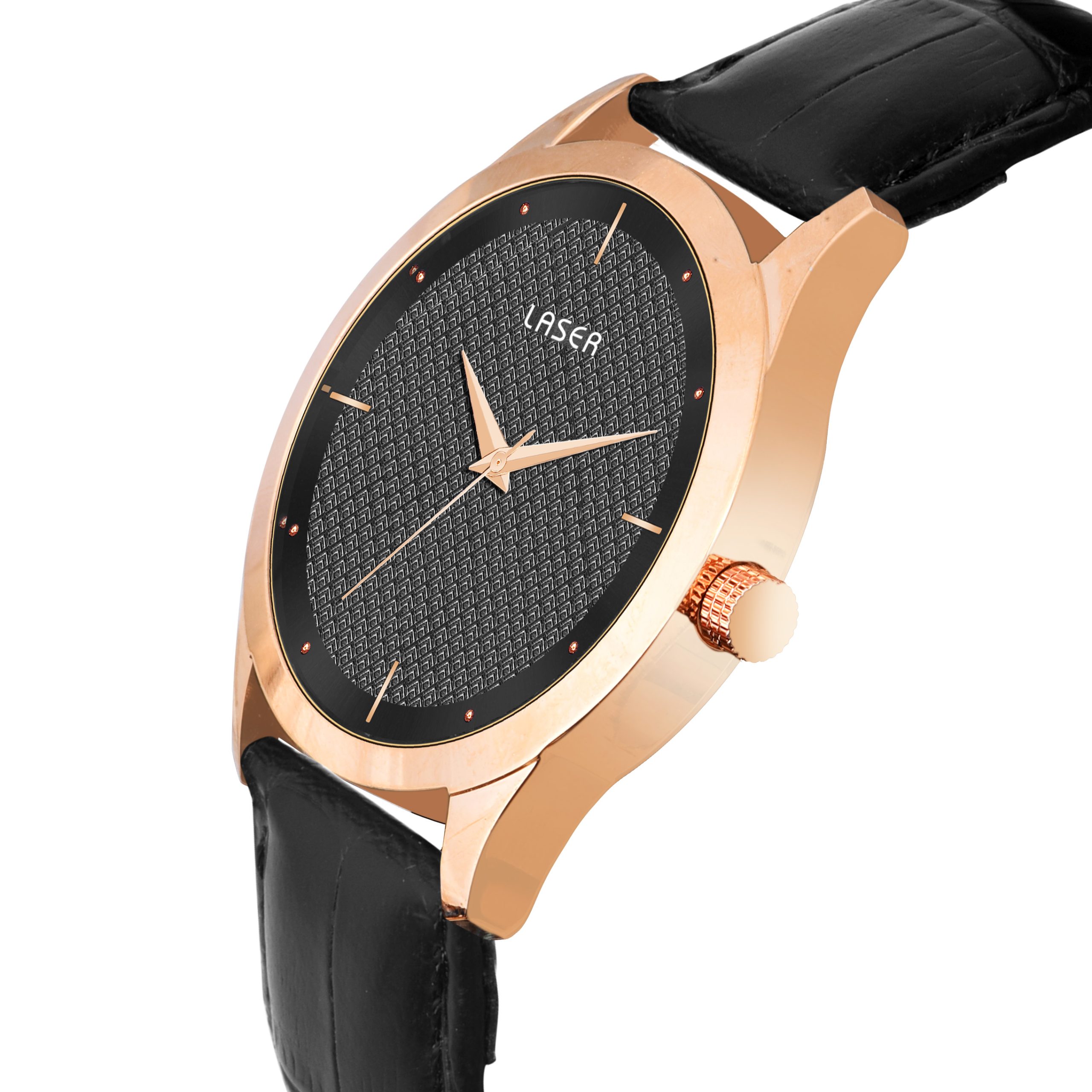 LASER Rose Gold Black MENS WATCH - Laser Watches